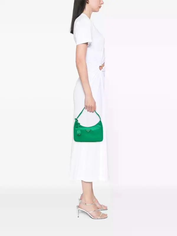 Prada Mini Tessuto Re-edition 2000 Shoulder Bag - Green