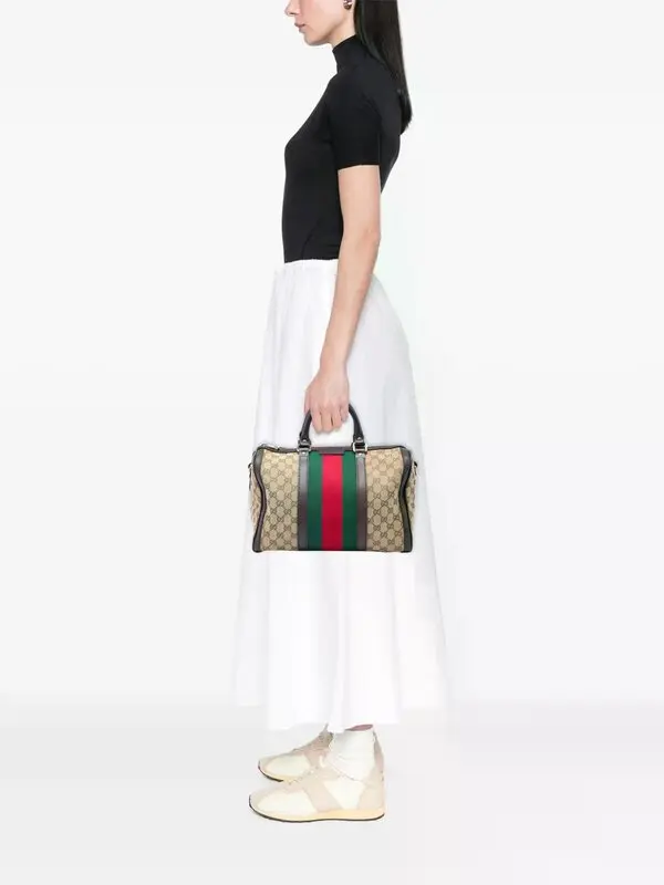 Gucci 2016-2026 Medium Gg Canvas Web Joy Boston Bag Satchel