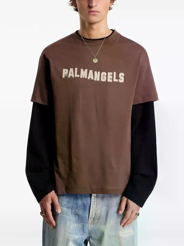 Palm Angels Logo-print Double-layer T-shirt