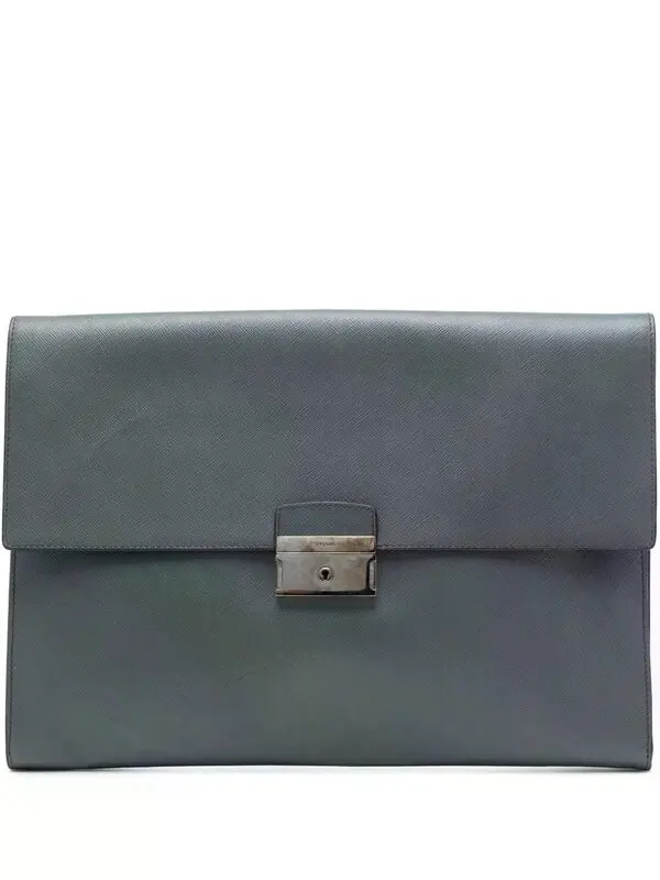 Prada 2013-2026 Saffiano Document Holder Clutch Bag