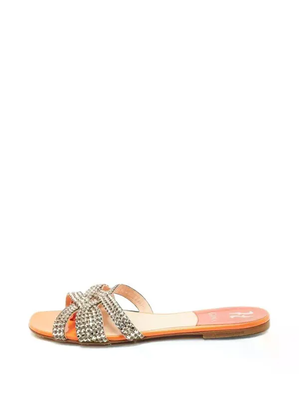 GINA Crystal-embellished Sandals - Orange