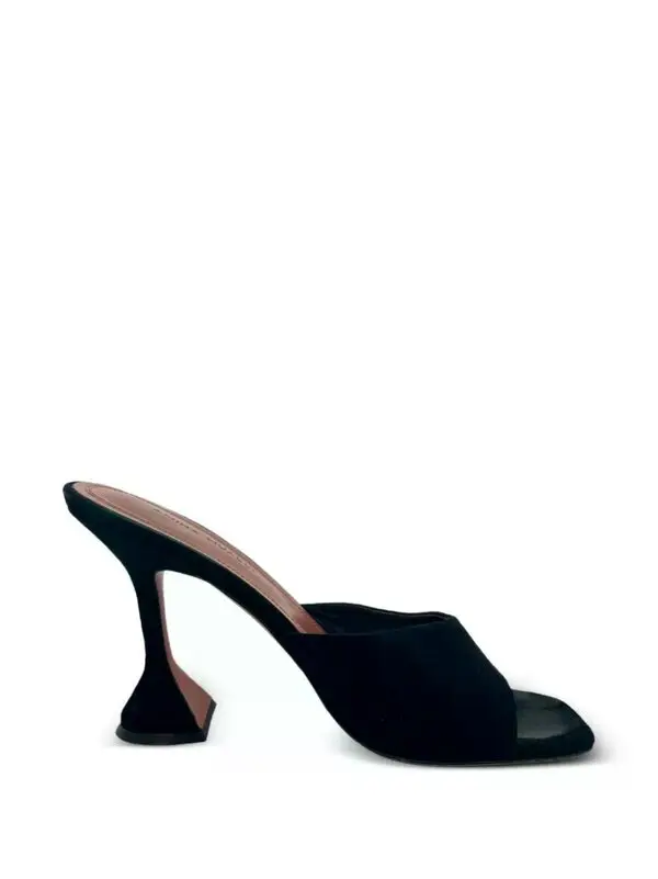 Amina Muaddi Lupita Suede Mules - Black