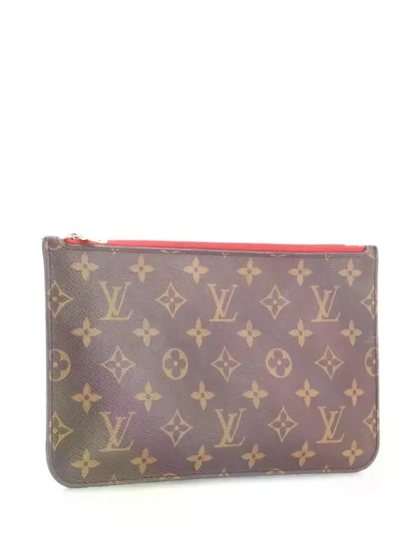 LOUIS VUITTON Neverfull Pochette Monogram Canvas Large Pouch - Brown