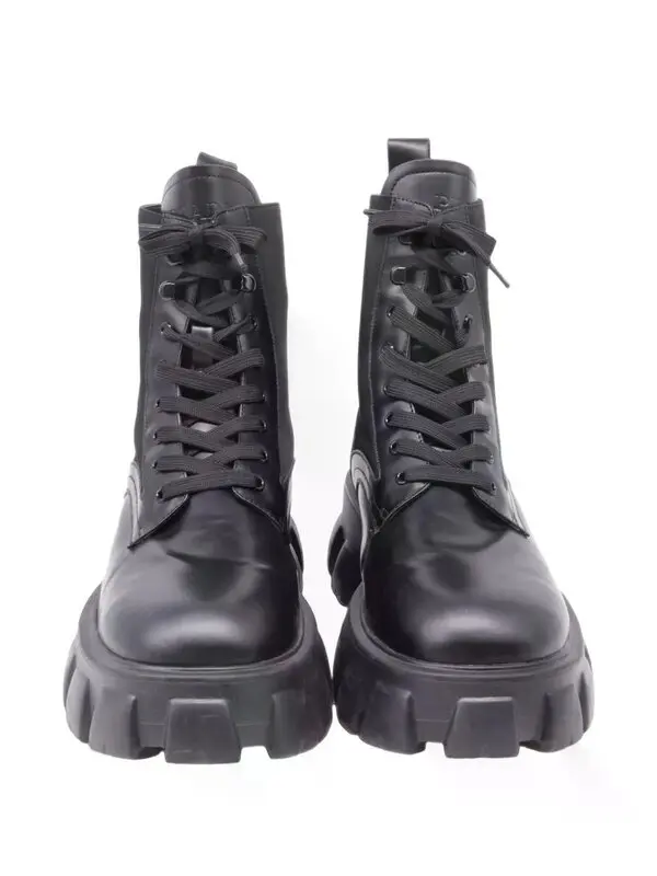Prada Monolith Leather Combat Boots