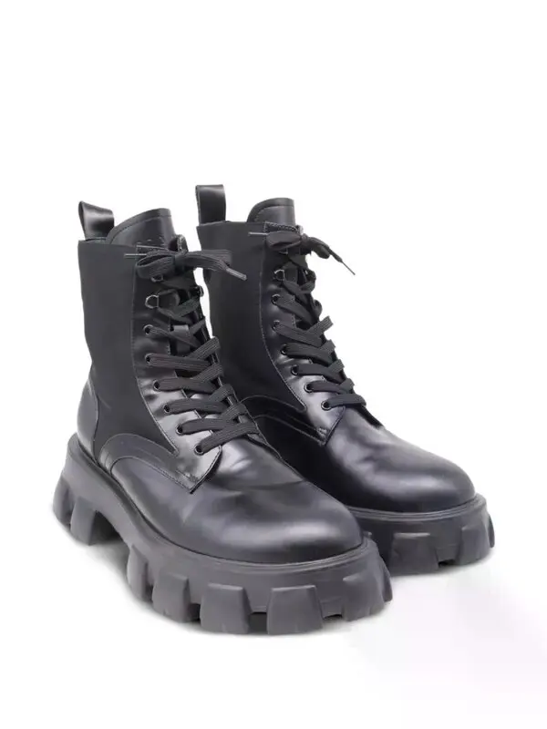 Prada Monolith Leather Combat Boots