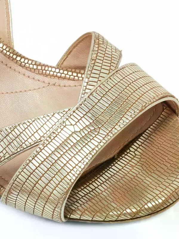 Miu Miu Crystal-embellished Lizard-effect Sandals
