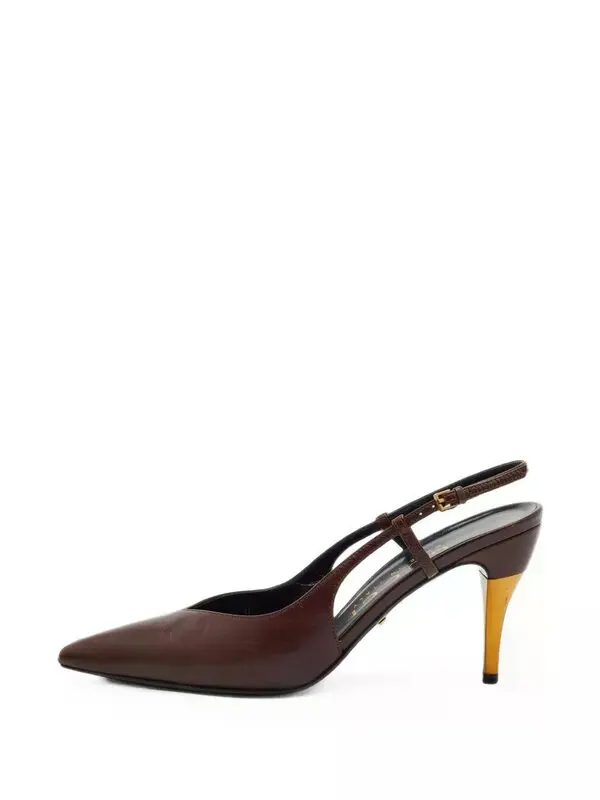 Gucci Pointed-toe Slingback Pumps - Brown