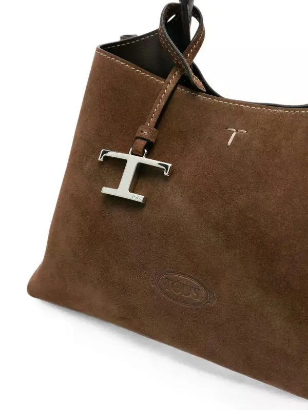 TOD'S T Timeless Suede Tote Bag - Brown