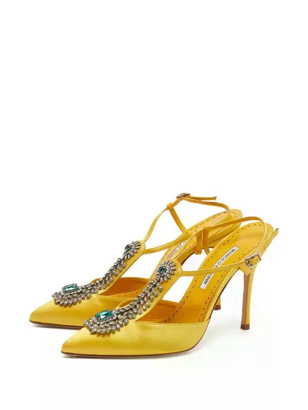 Manolo Blahnik Jamala" Crystal-embellished Pumps - Yellow