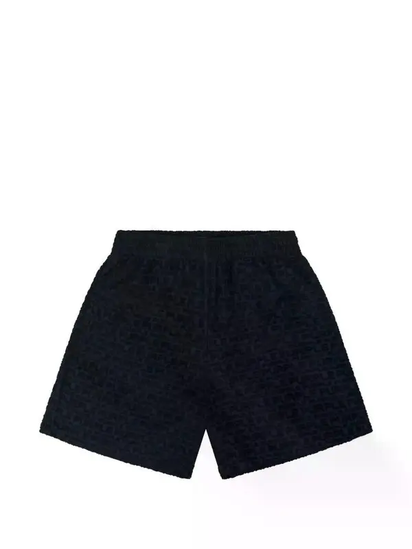 PURPLE BRAND Jacquard Terry Shorts With Logo Motif - Black