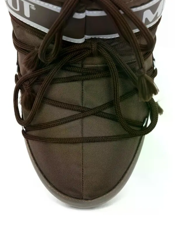 Moon Boot Logo-print Lace-up Boots - Brown