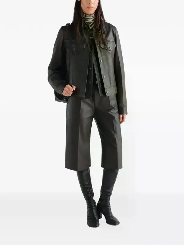 LEMAIRE Bermuda Shorts In Glossy Leather