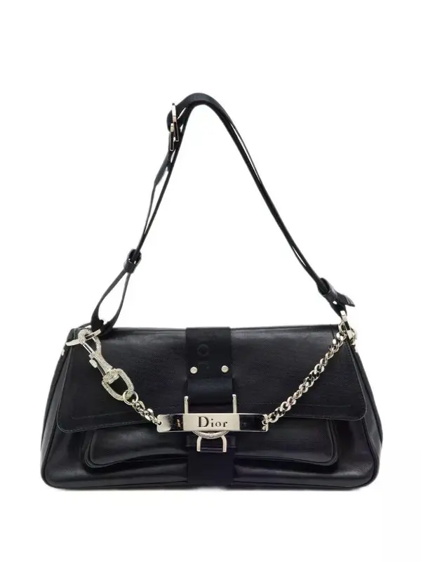 Dior Medium Hardcore Coated Canvas Shoulder Bag - Black