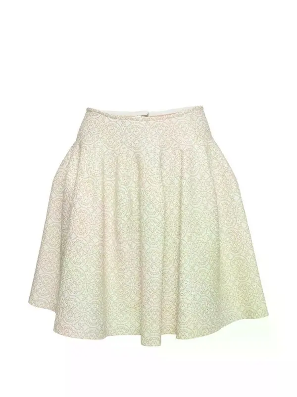 Alaïa Lurex Jacquard Flared Skirt - White