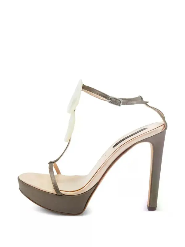 SERGIO ROSSI Satin Ankle-strap Platform Sandals - Grey
