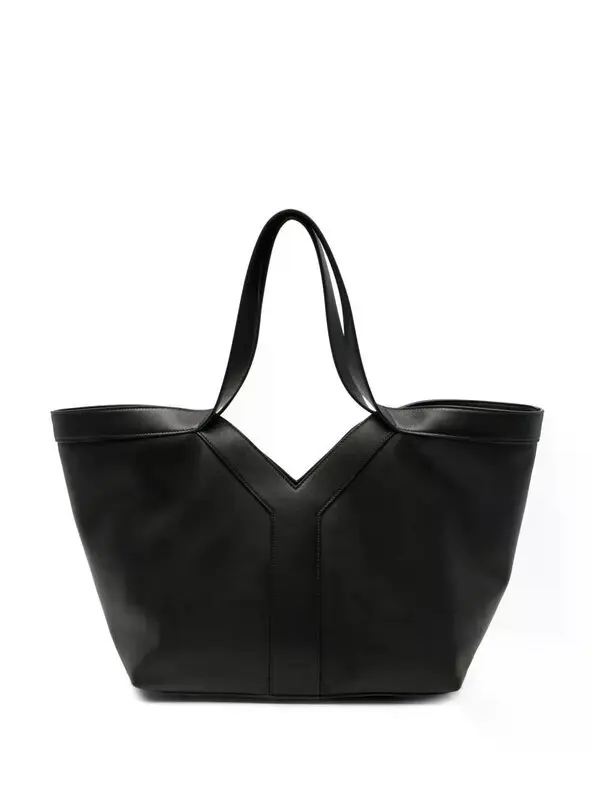 Saint Laurent Y-shape Leather Tote Bag - Black