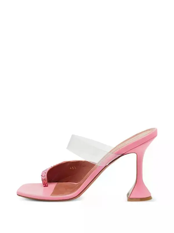 Amina Muaddi Shiona Rhinestone Embellished Heeled Sandals - Pink