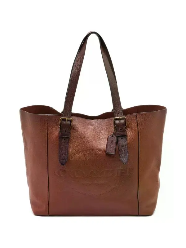 COACH Logo-embossed Grained Leather Tote Bag - Brown