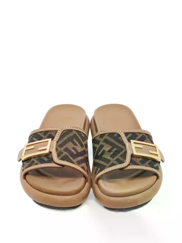 Fendi Zucca Canvas Flat Sandals