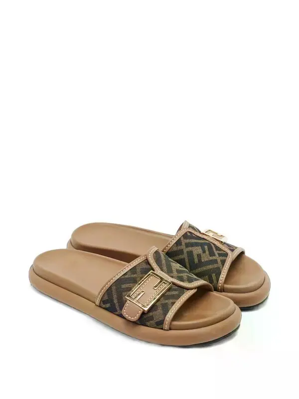 Fendi Zucca Canvas Flat Sandals
