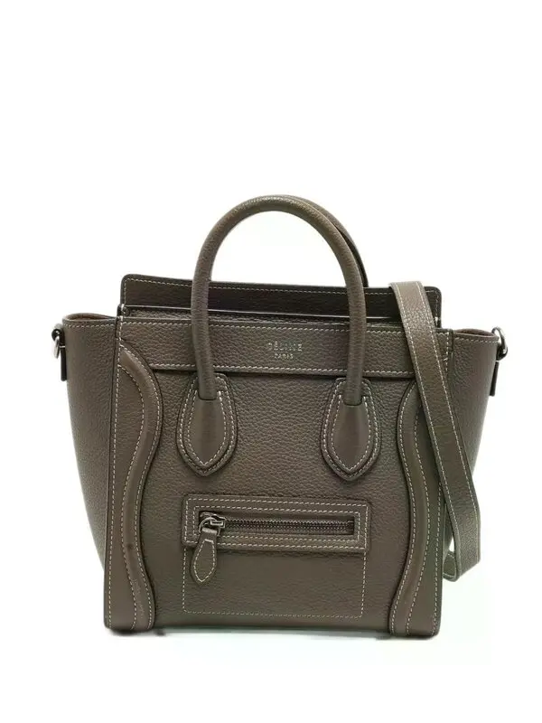Celine Nano Leather Tote Bag - Brown