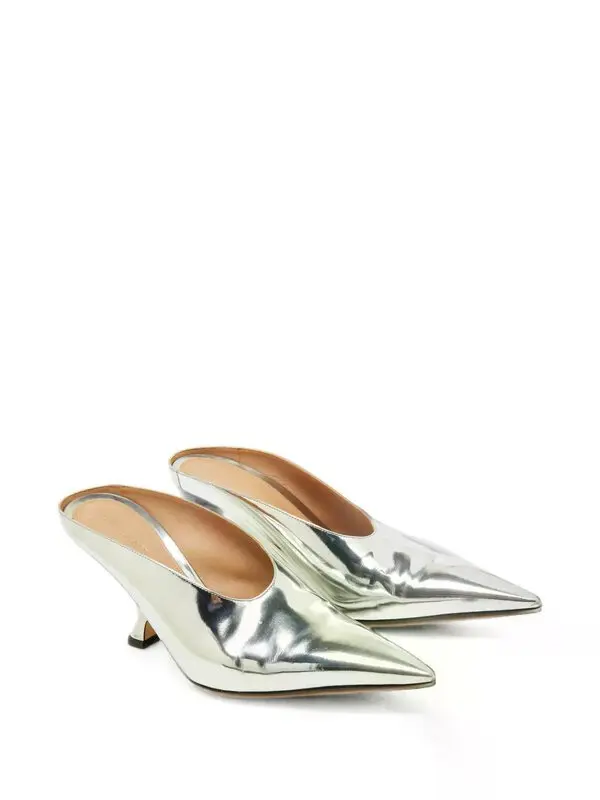Bottega Veneta Rocket Pointed-toe Mules - Silver