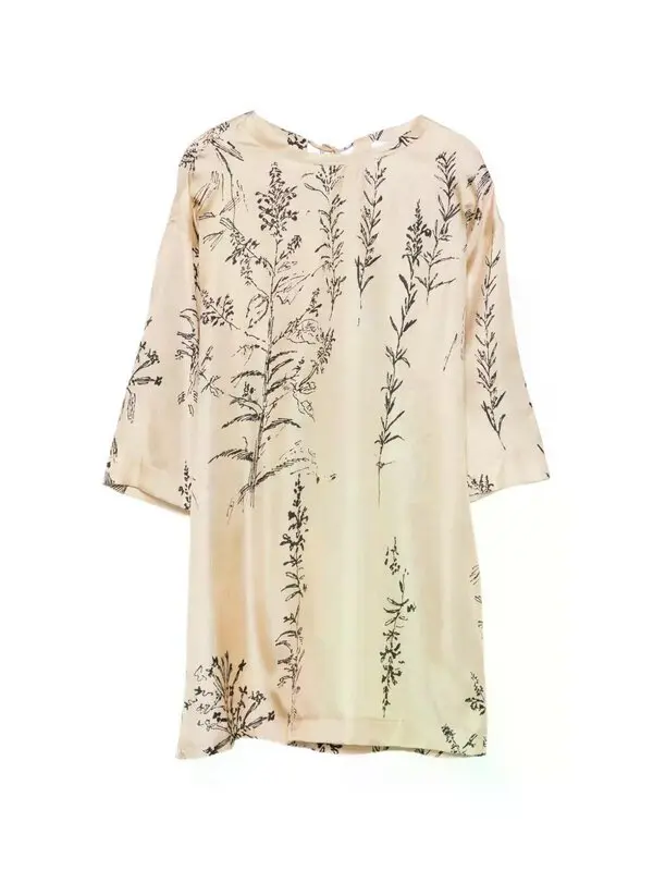 ALYSI Floral-print Tie-fastening Blouse - Neutrals