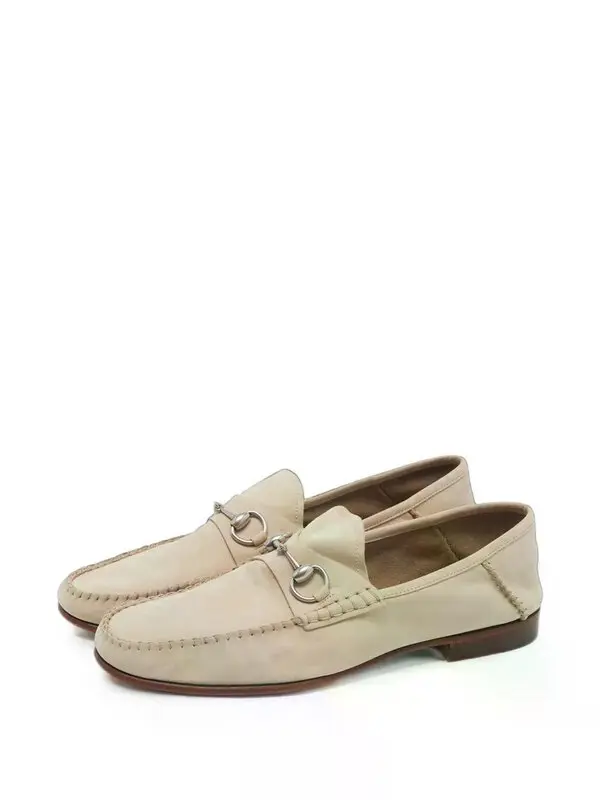 Gucci Horsebit Nubuck Loafers - Neutrals
