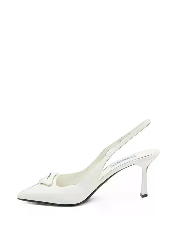 Prada Padded Triangle Logo Slingback Pumps