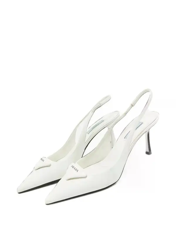 Prada Padded Triangle Logo Slingback Pumps