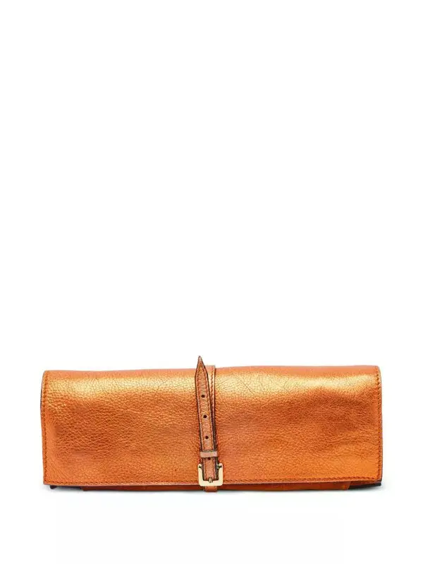 Burberry Buckle Fold-over Clutch Bag - Orange