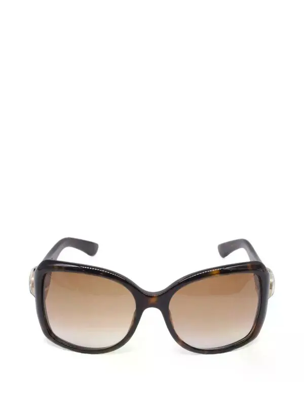 Gucci Gg Crest Tortoiseshell Sunglasses - Brown