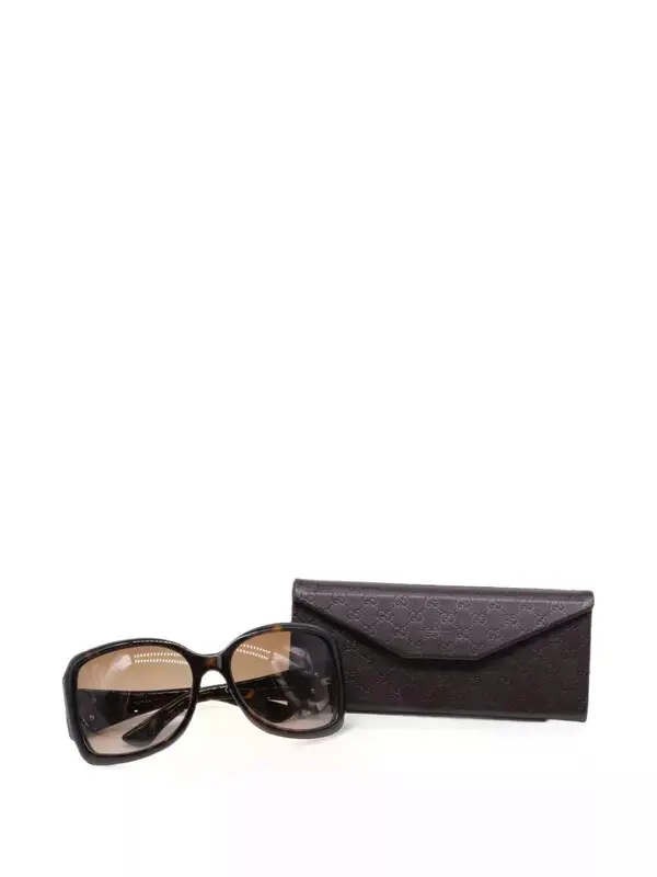 Gucci Tortoiseshell Effect Square Frame Sunglasses