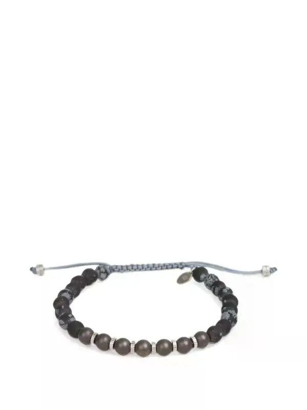 Tateossian Beaded Drawstring Bracelet - Grey