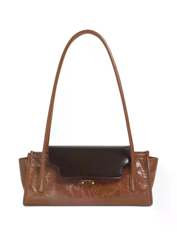 Marni And Black Leather Trunkette Bag - Brown