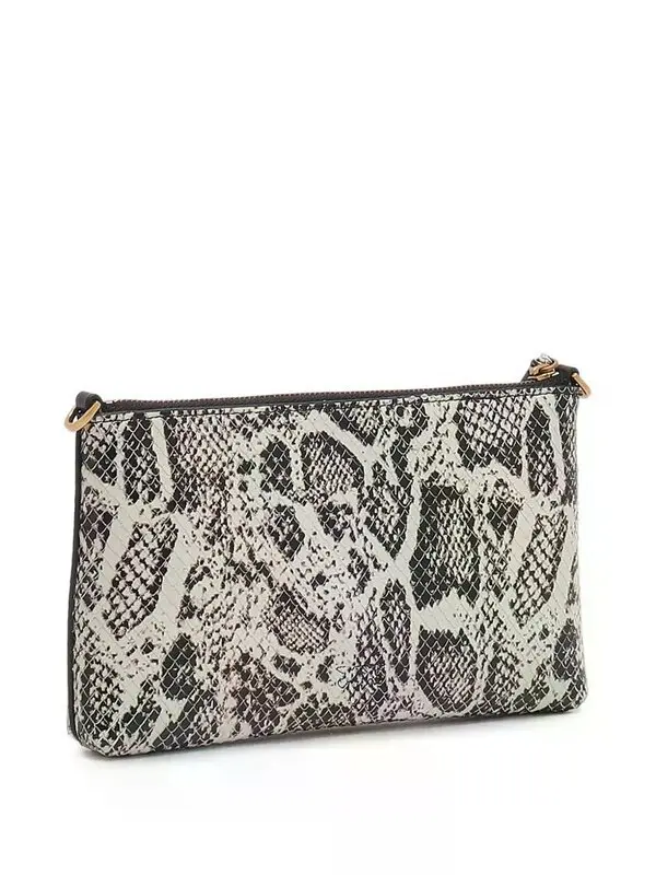 Pinko Mini Flat Horizontal Cross Body Clutch In Python-print Leather