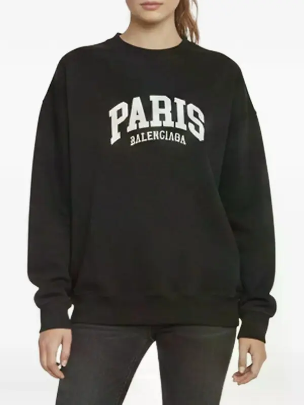 Balenciaga Unifit Logo-embroidered Sweatshirt - Black