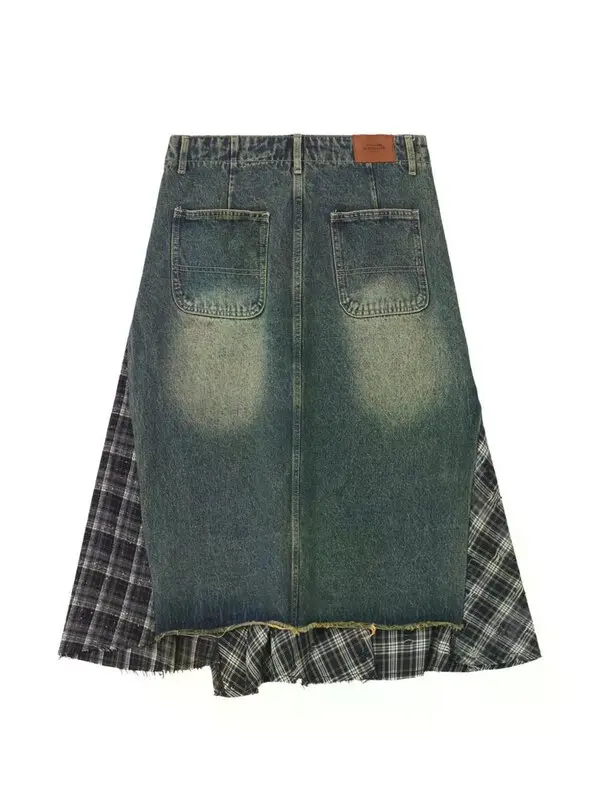 MUSIUM DIV. Distressed Panelled A-line Skirt