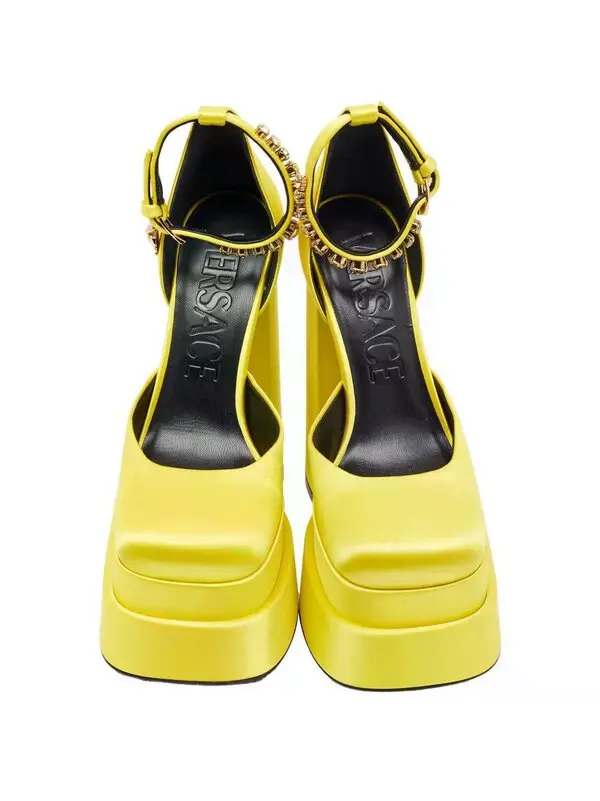 Versace Platform Pumps With Crystal Embellishments