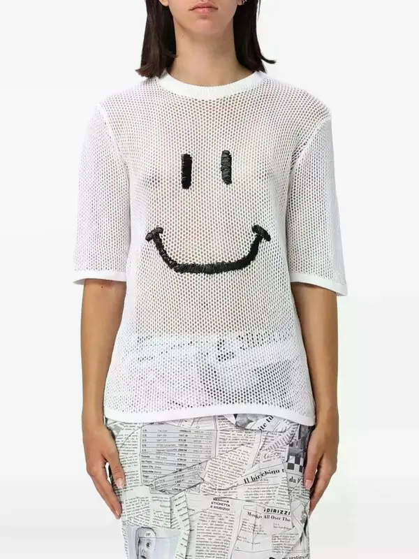 Moschino Open-knit Smiley Sweater