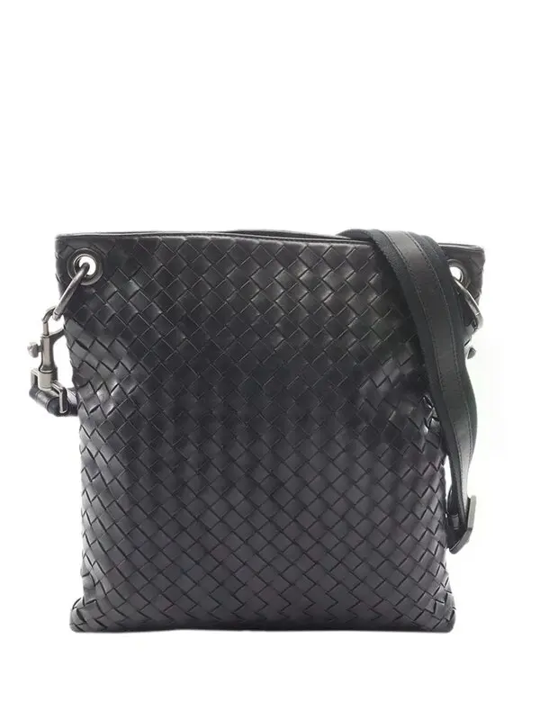 Bottega Veneta 2000-2010 Nappa Intrecciato Vn Crossbody Bag - Black