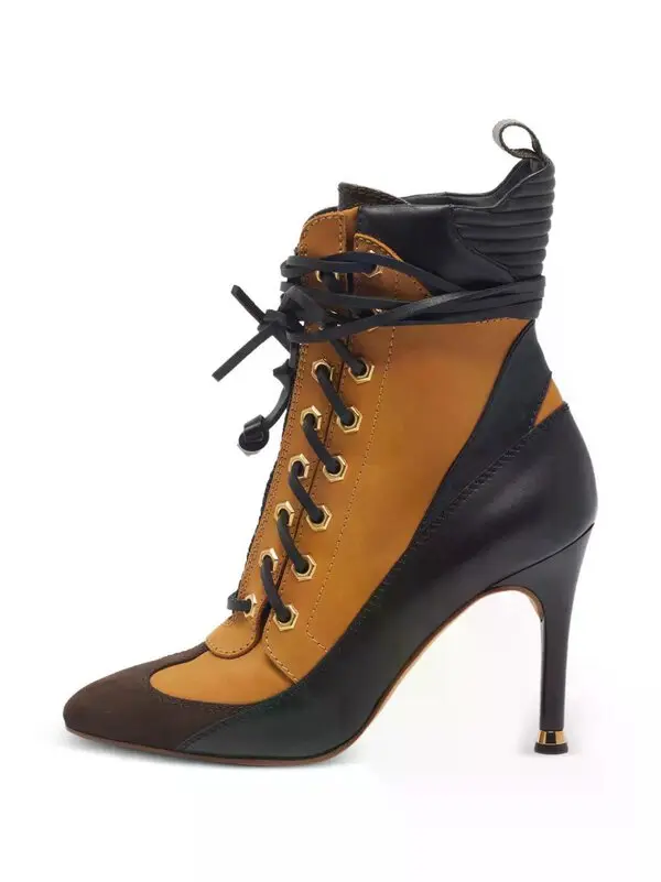LOUIS VUITTON Laureate Lace-up Stiletto Ankle Boots - Black