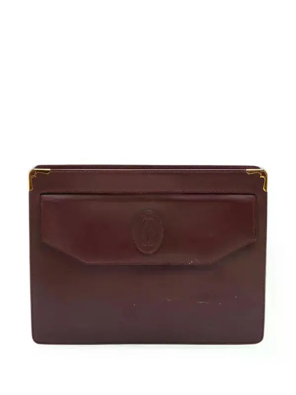 Cartier Must De Leather Clutch Bag - Red