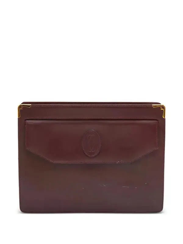 Cartier Must De Leather Clutch Bag - Red