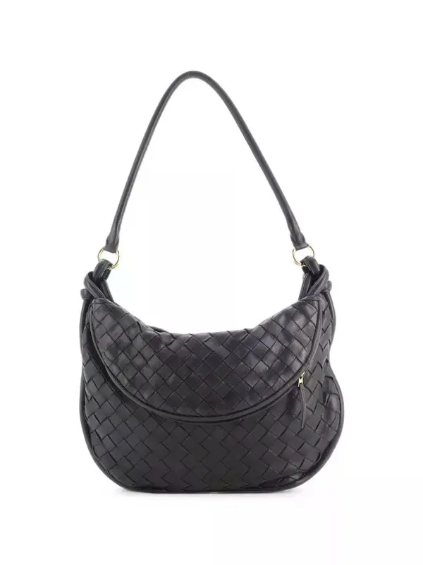 Bottega Veneta Gemelli Intrecciato Leather Small Shoulder Bag - Black