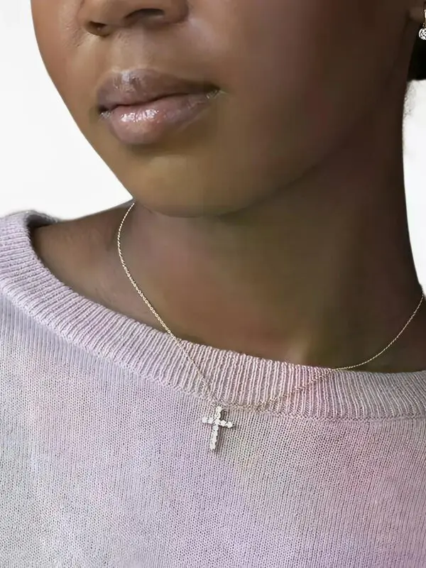 Kwiat Mini Cross Diamond Cross Necklace