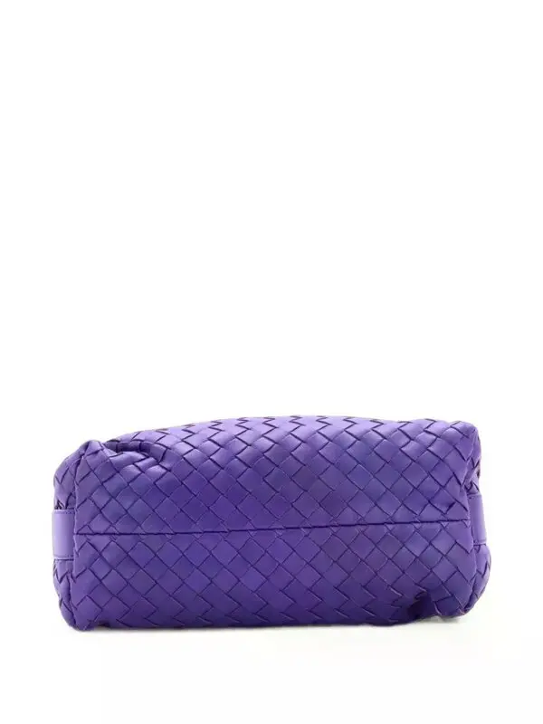 Bottega Veneta Cosmetic Handle Case Intrecciato Nappa Large Pouch - Purple