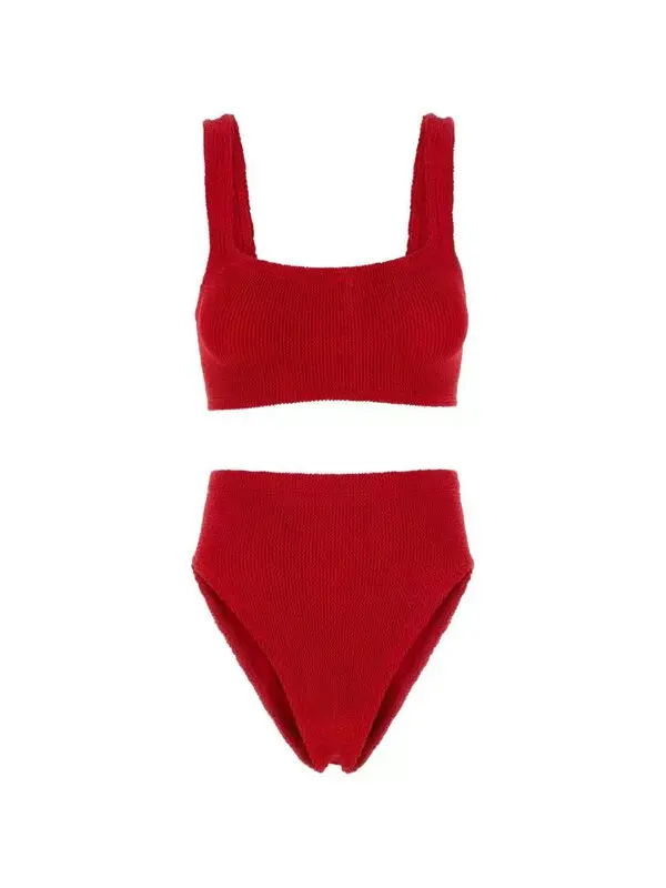 Hunza G Patricia Crinkle-effect Bikini - Red