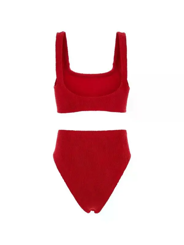 Hunza G Patricia Crinkle-effect Bikini - Red
