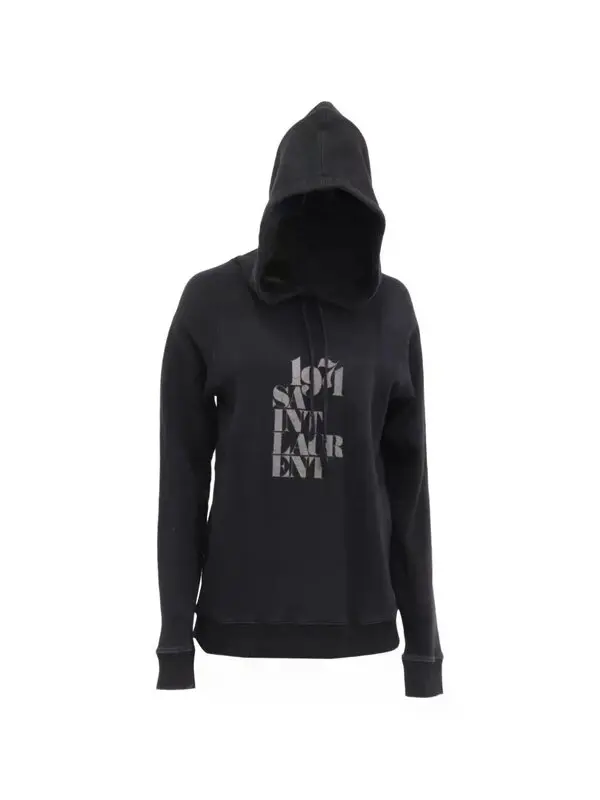 Saint Laurent Logo-print Hoodie - Black